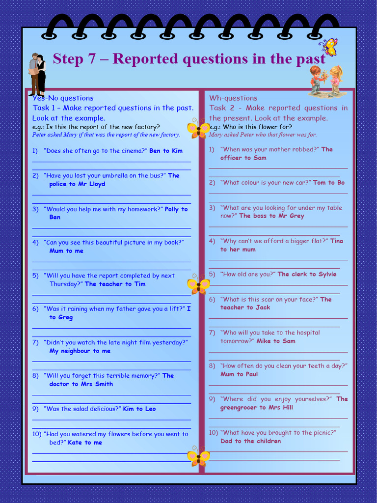 Reported Speech Step by Step Step 7 Reported Questions | PDF