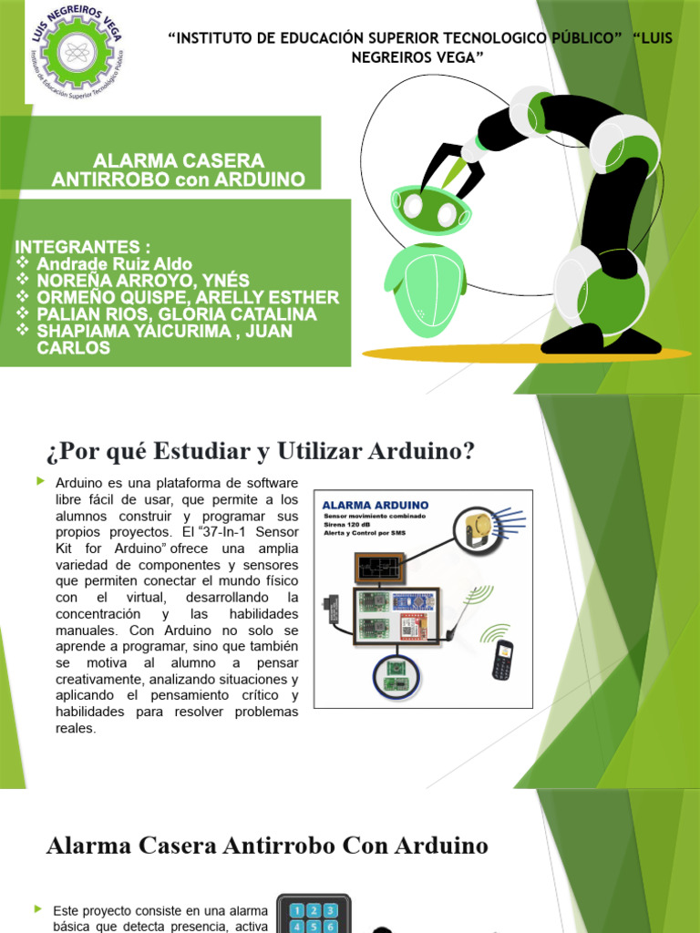 Alarma Antirrobo Arduino Casera | PDF | Arduino | Conector eléctrico