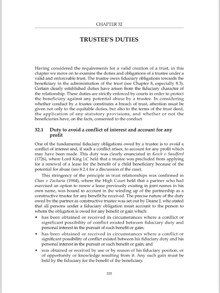 TRUSTEE's DUTIES | PDF