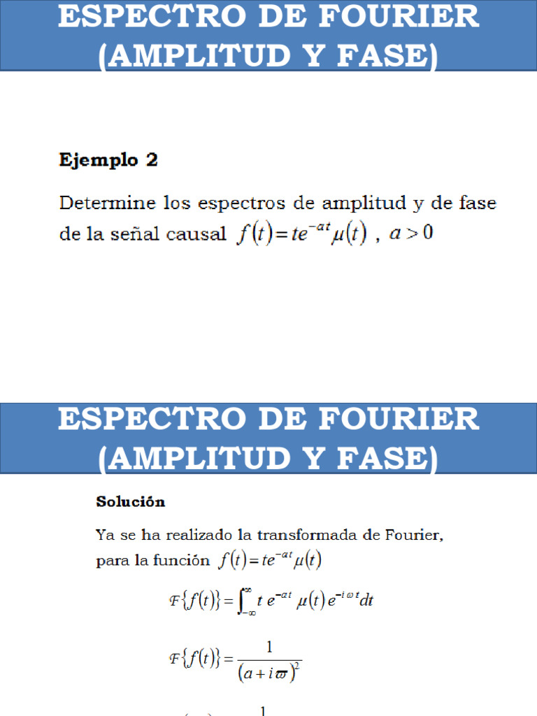 Espectro de Fourier Continuo 2 Amplitud y Fase | PDF