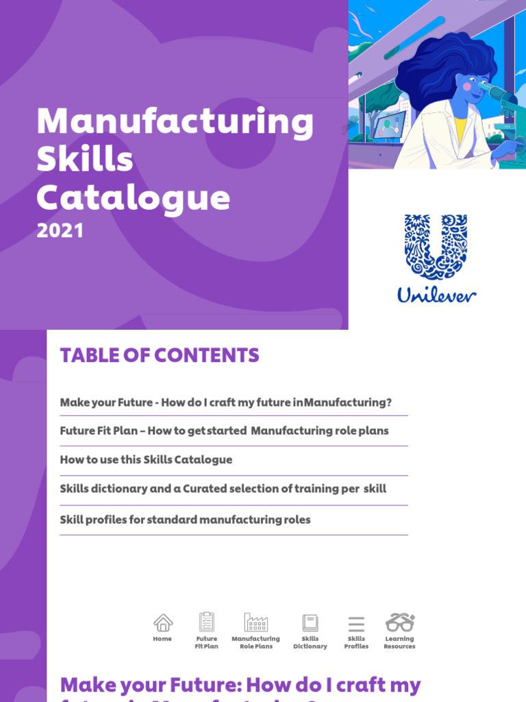Manufacturing - Skills Catalogue | PDF | Supply Chain | Logistics Manufacturing - Skills Catalogue | PDF | Supply Chain | Logistics