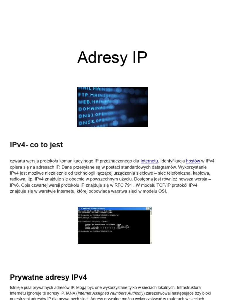 Adresy IP | PDF