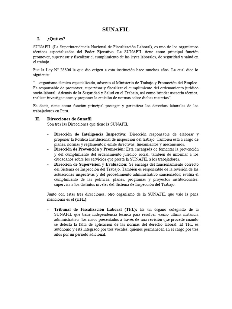 SUNAFIL | PDF | Derecho laboral | Multa (pena)