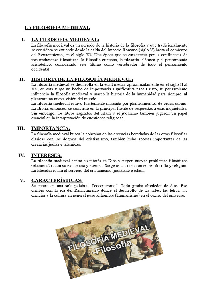 La Filosofía Medieval | PDF | Filosofia Medieval | Tomás de Aquino