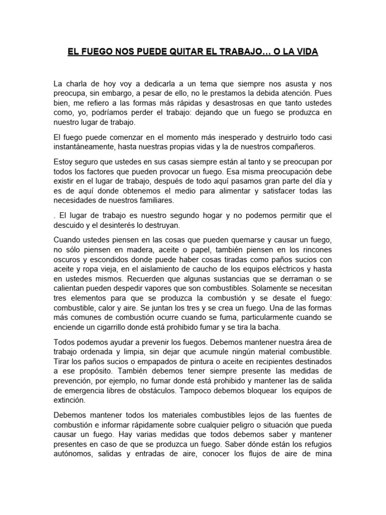 Platicas 5 Minutos | Descargar gratis PDF | Incendios | Ventilación ...