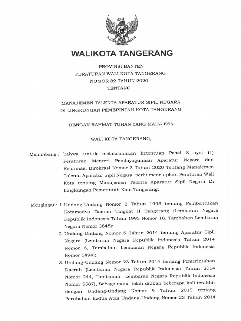 3A.Perwal 82 TTG Manajemen Talenta | PDF