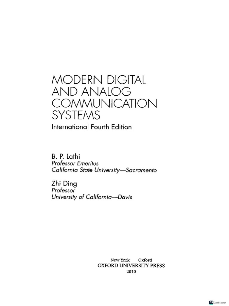 Book Modern Digital and Analog Communica | PDF