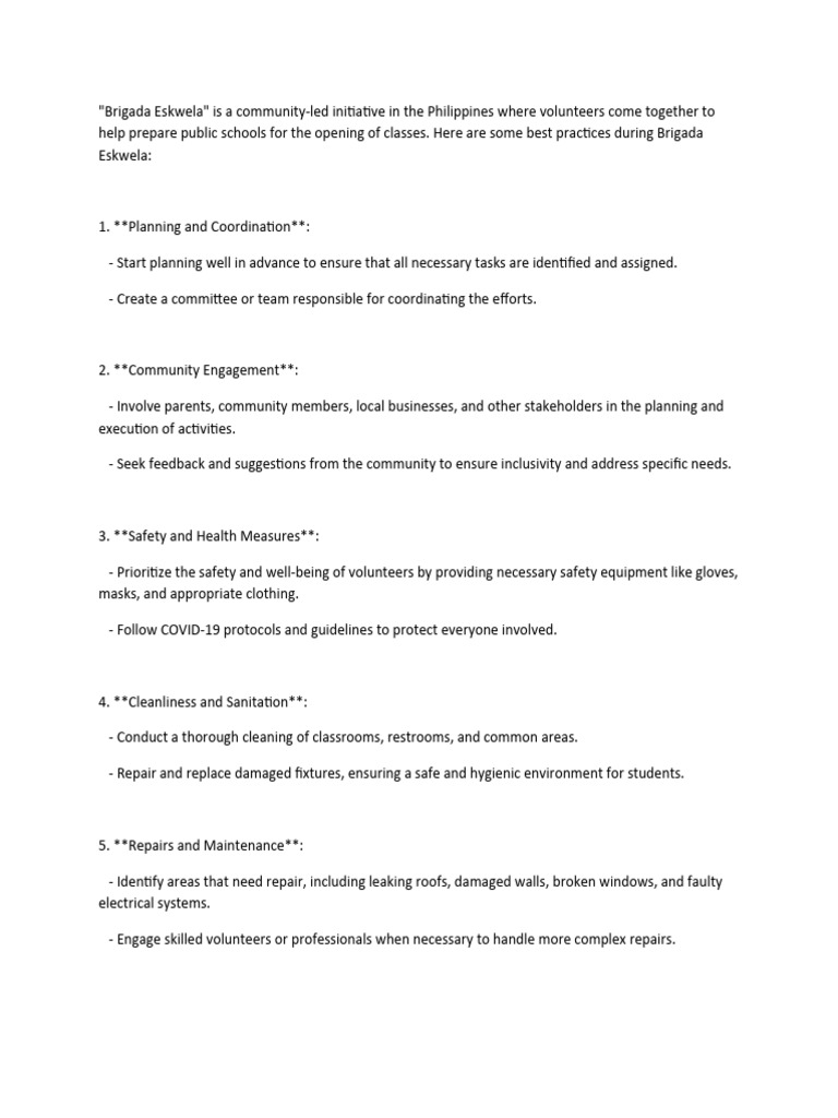 Brigada Report | PDF | Volunteering | Community