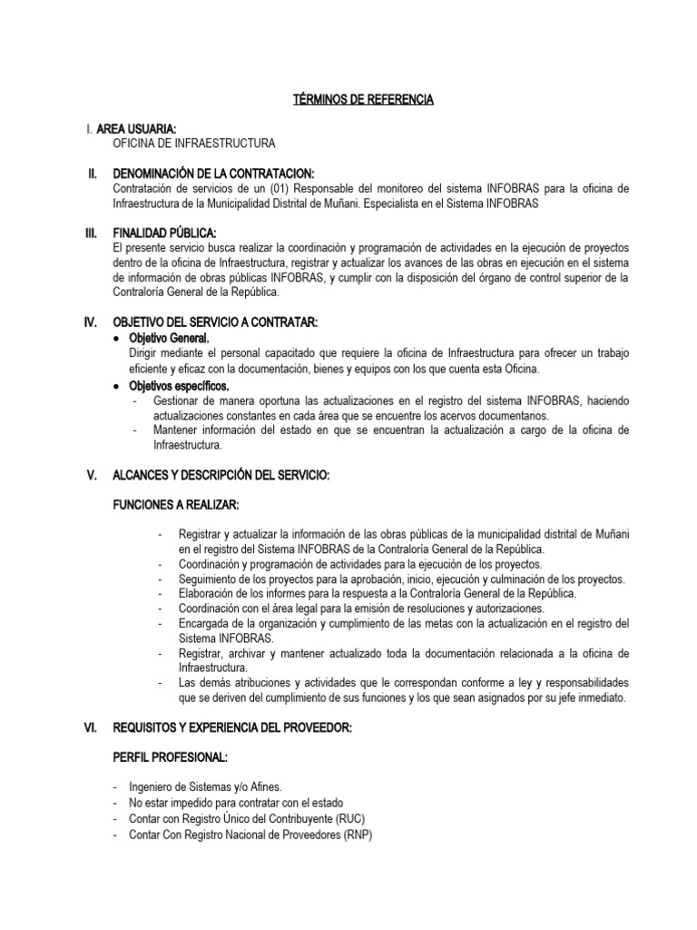 TDR Asistente Tec Abas | PDF