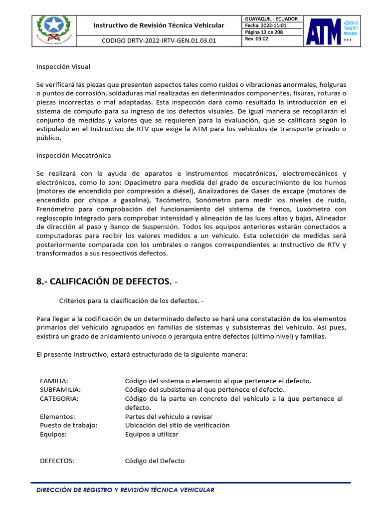 VERIFICACION DE DEFECTOS REVISIONES VEHICULARES | PDF | Vehículos