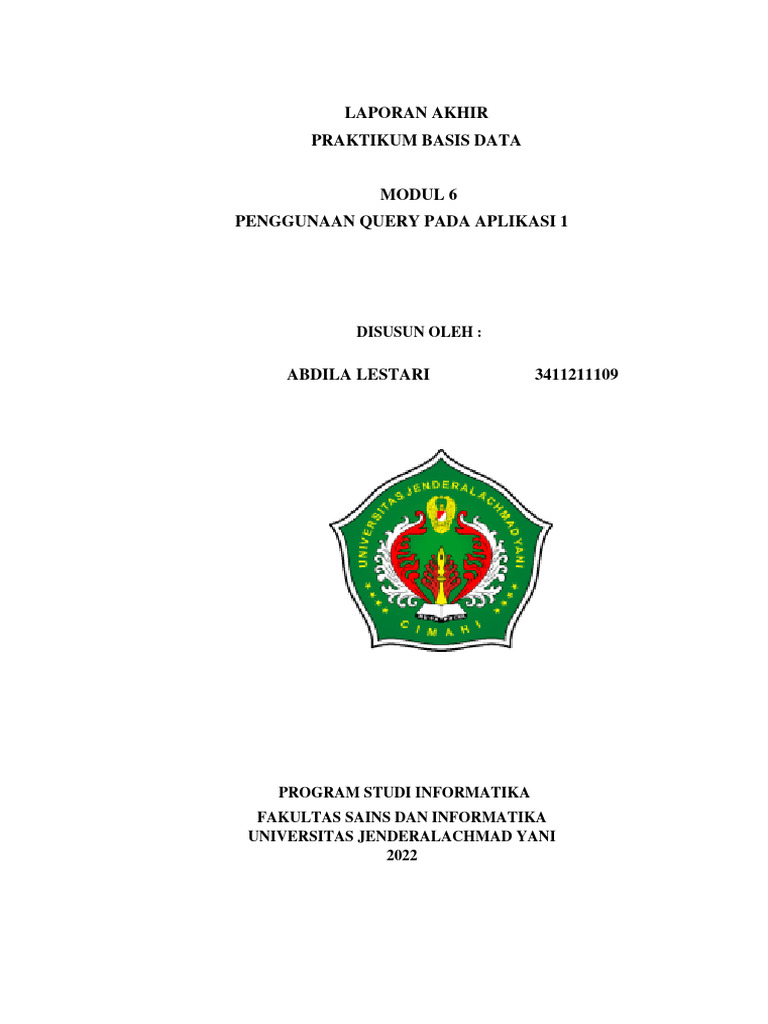 Abdila Lestari - Modul 6 | PDF | Data Management | Data