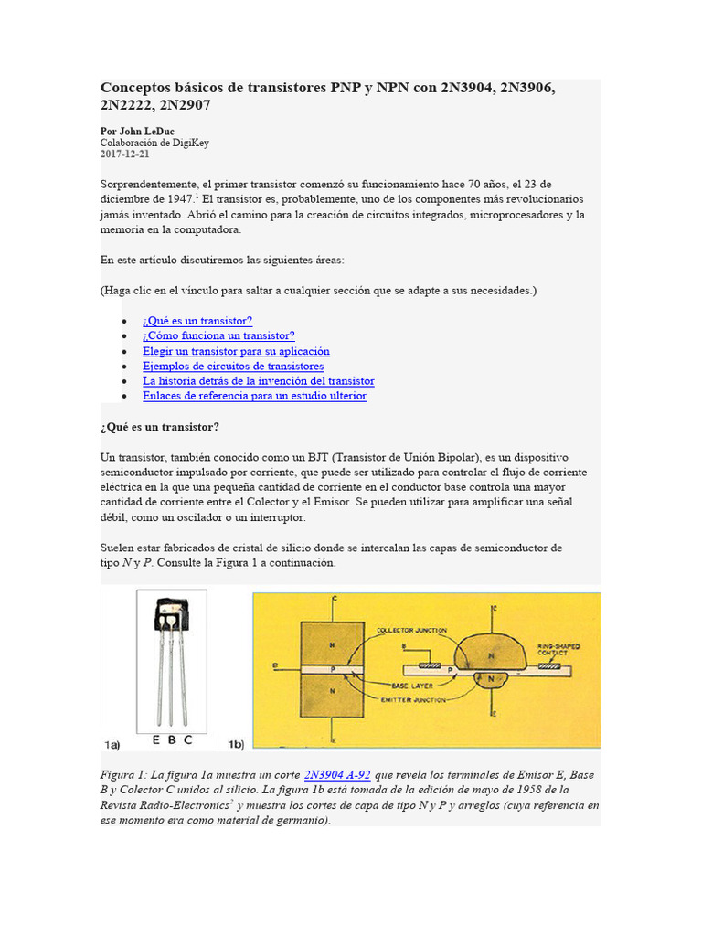El Transitor | PDF | Transistor de unión bipolar | Transistor