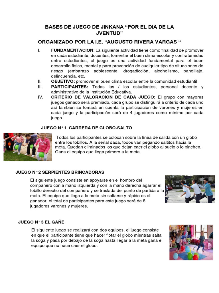 Bases de Juego de Jinkana Modificado | PDF | Deportes y recreación