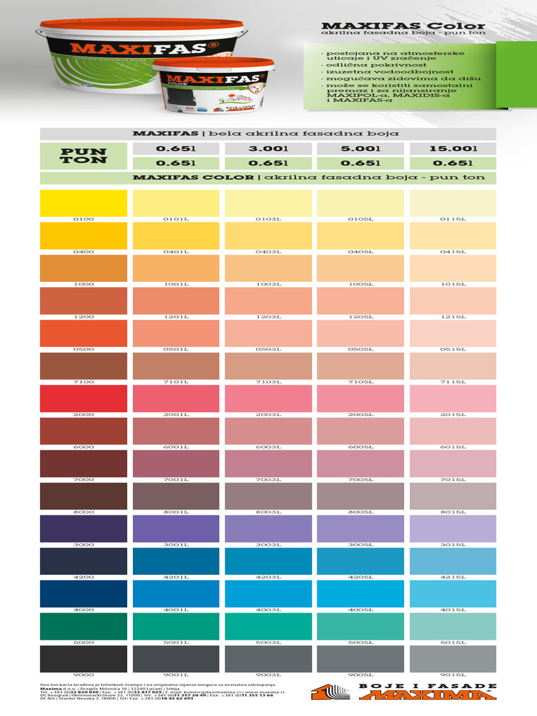 Maxima Maxifas Color Ton Karta | PDF