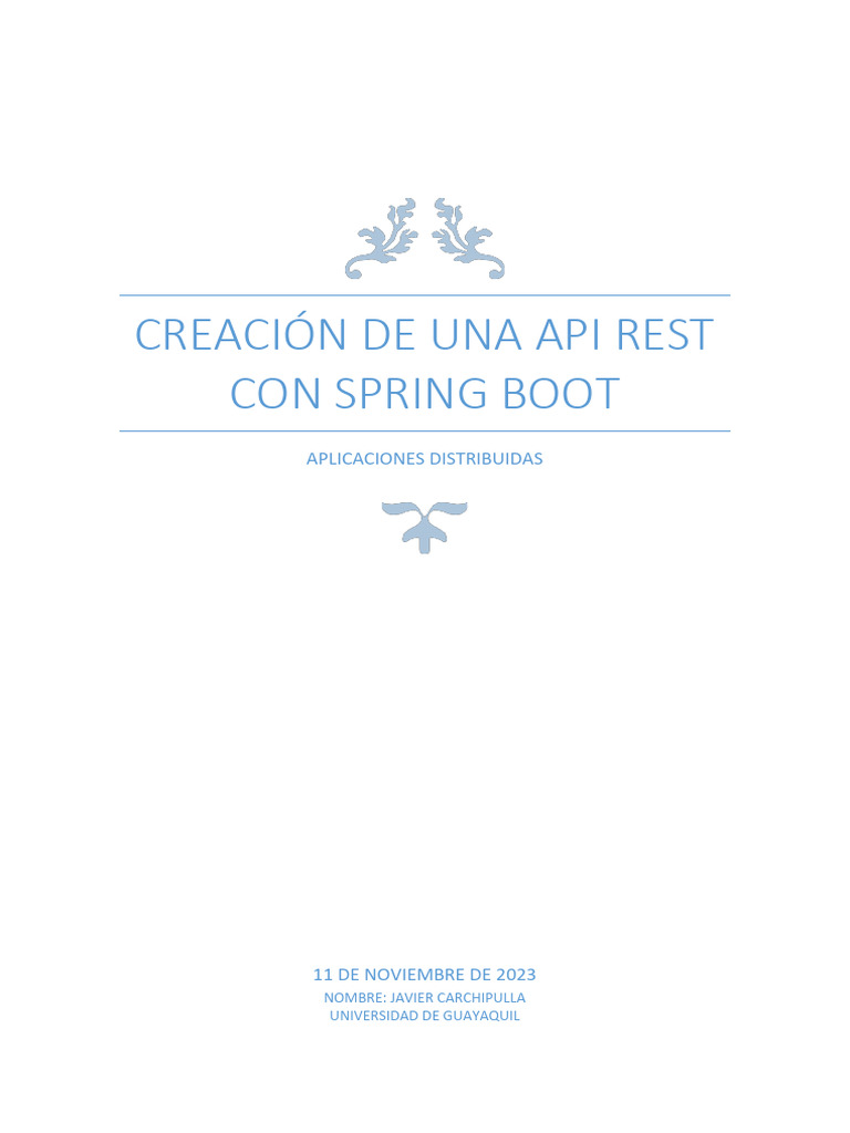 Creación de Una API REST Con Spring Boot - Javier Carchipulla | PDF | Paradigmas de programación ...