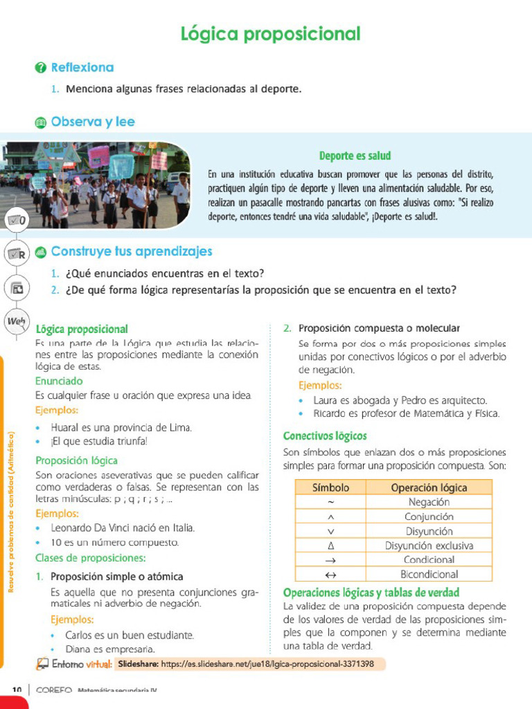 Lógica Proposicional - 4.° - Teoría | PDF