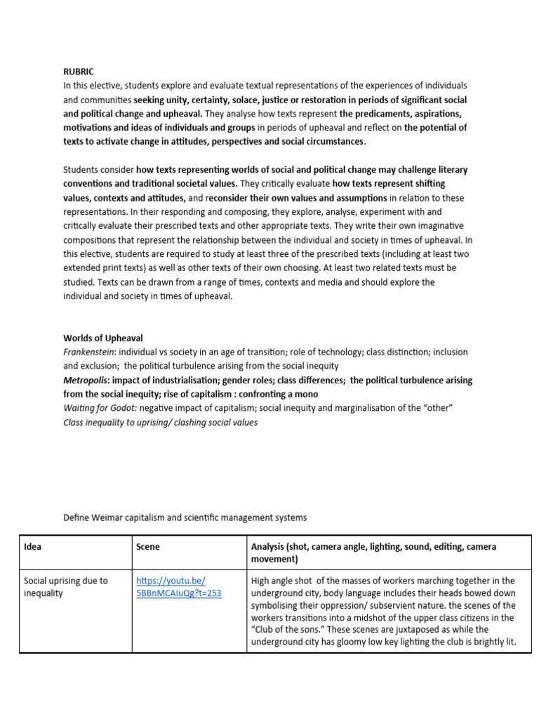 Metropolis Analysis | PDF | Weimar Republic | Capitalism