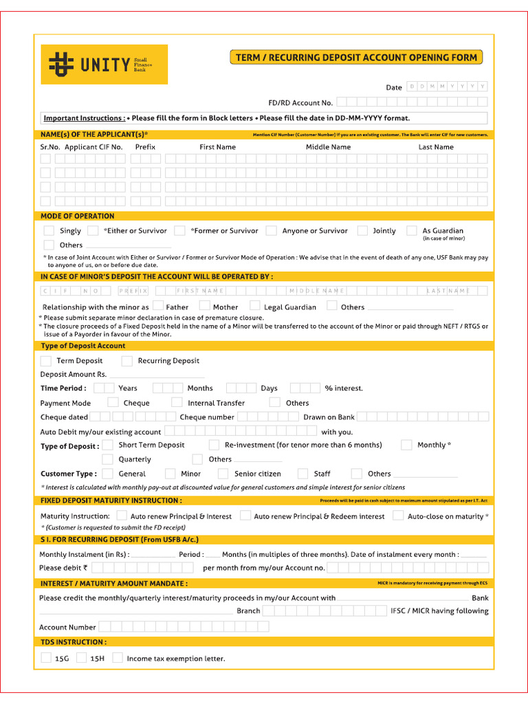 Term Deposit Form Proposed 31-5-23-1 | PDF