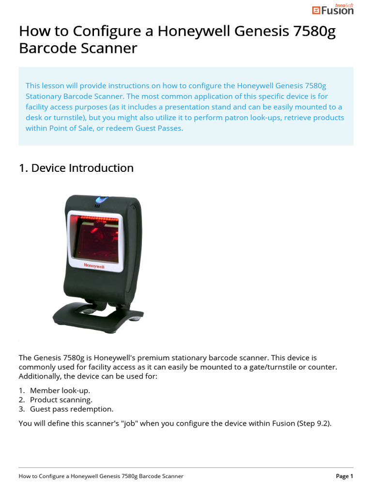 How To Configure A Honeywell Genesis 7580g Barcode Scanner | PDF | Image Scanner | Barcode