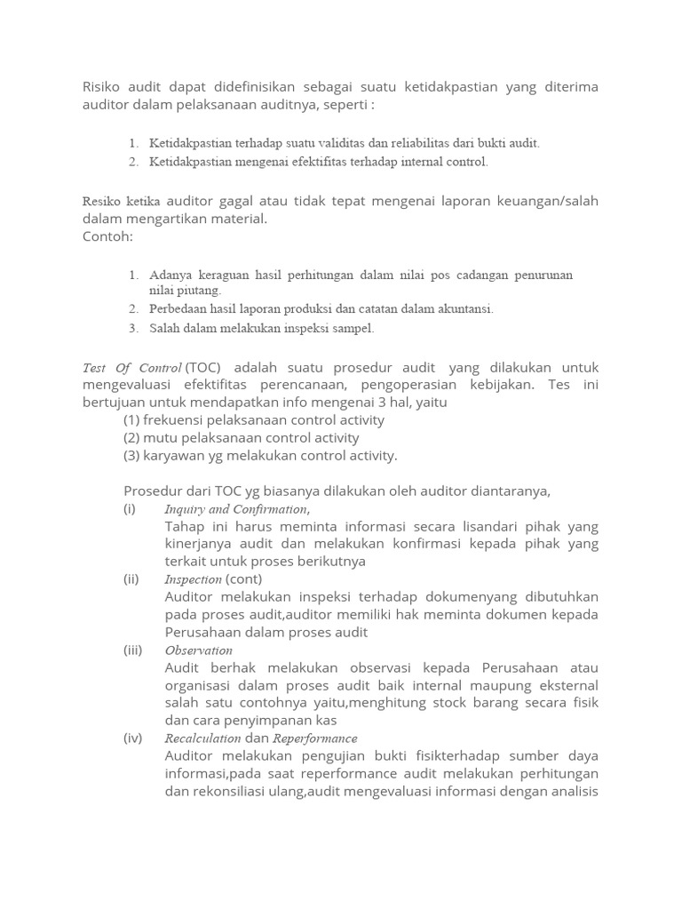 Audit Berbasis Risiko | PDF