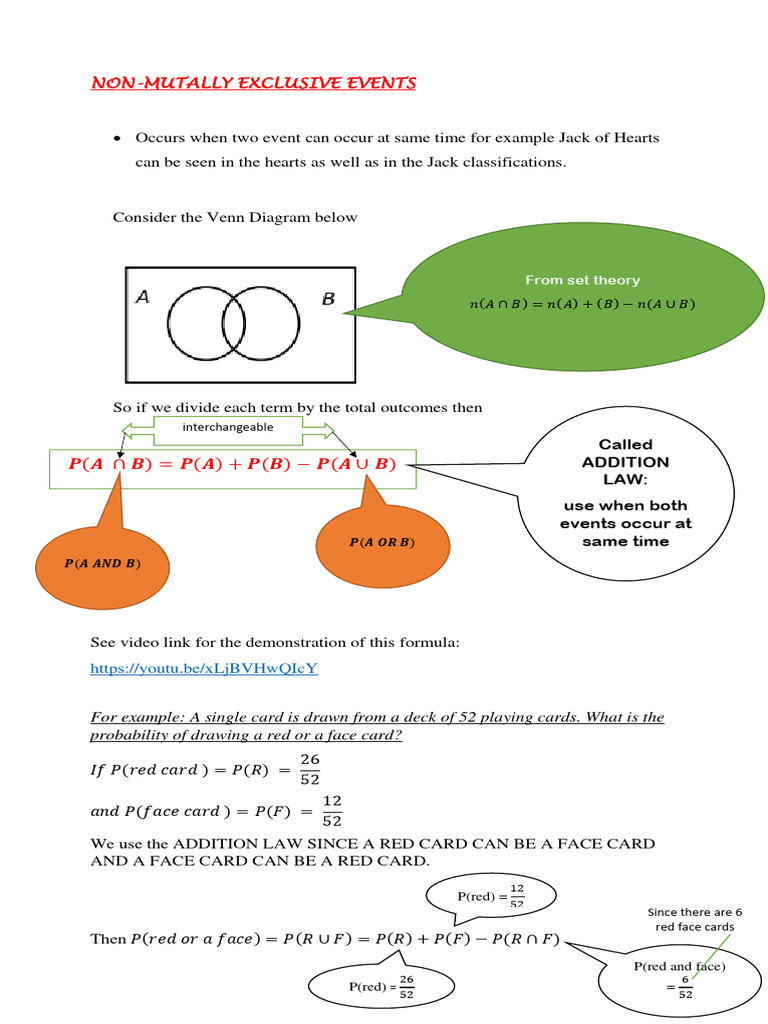 Understanding Non-Mutually Exclusive Events | PDF | Games Of Mental ...