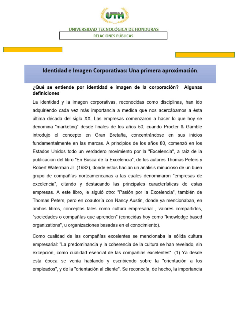 La Identidad e Imagen Corporativa | PDF | Business | Comunicación