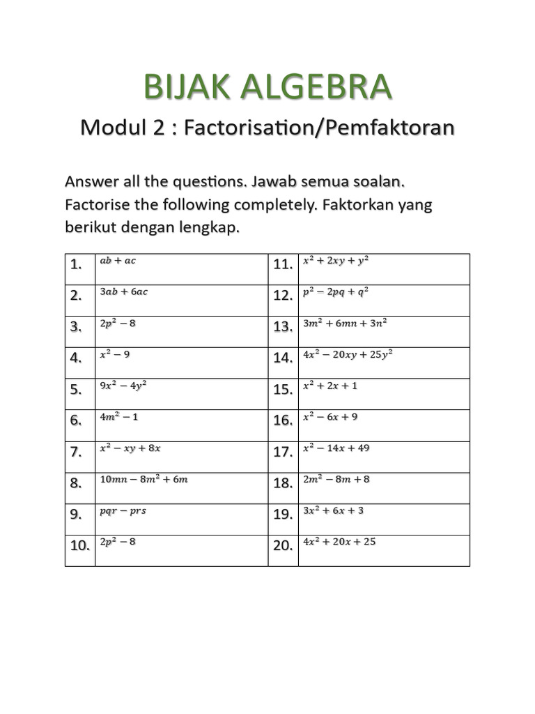 Bijak Algebra_2a | PDF