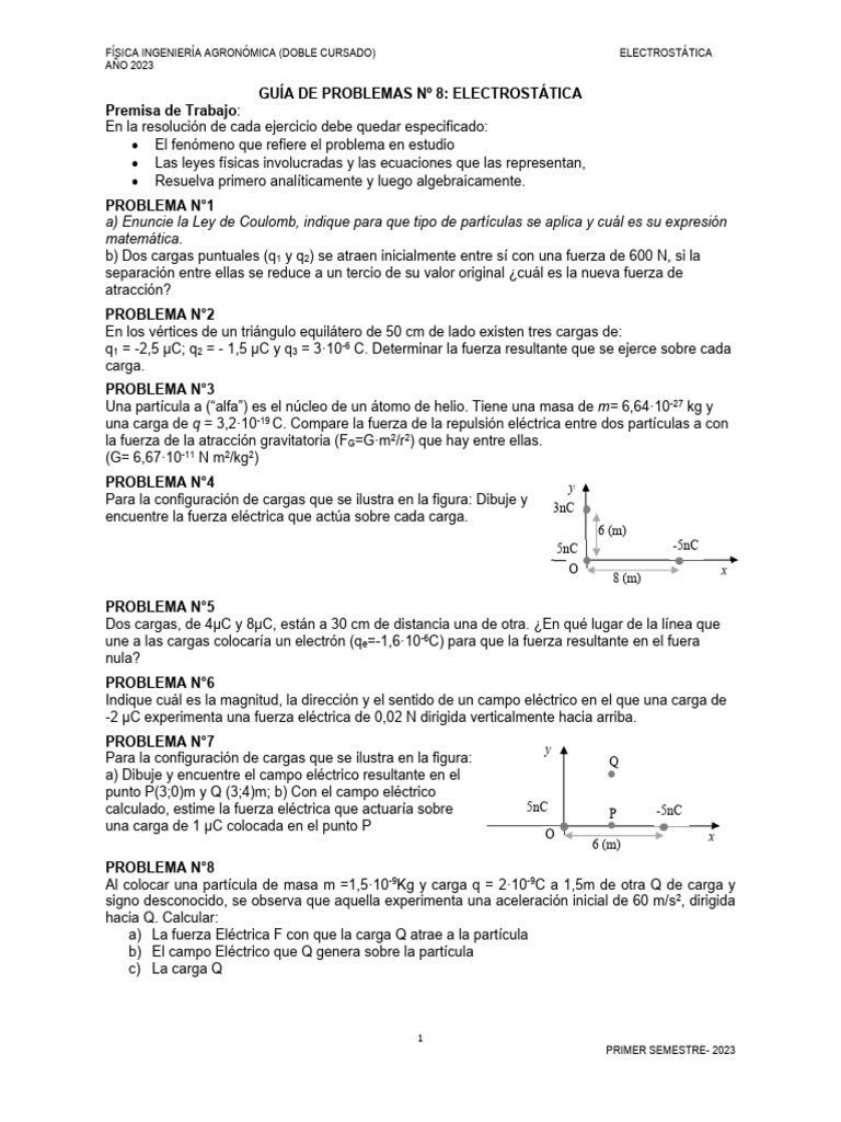 G-8 Electrostática - DC - 2023 | PDF | Energía potencial | Condensador