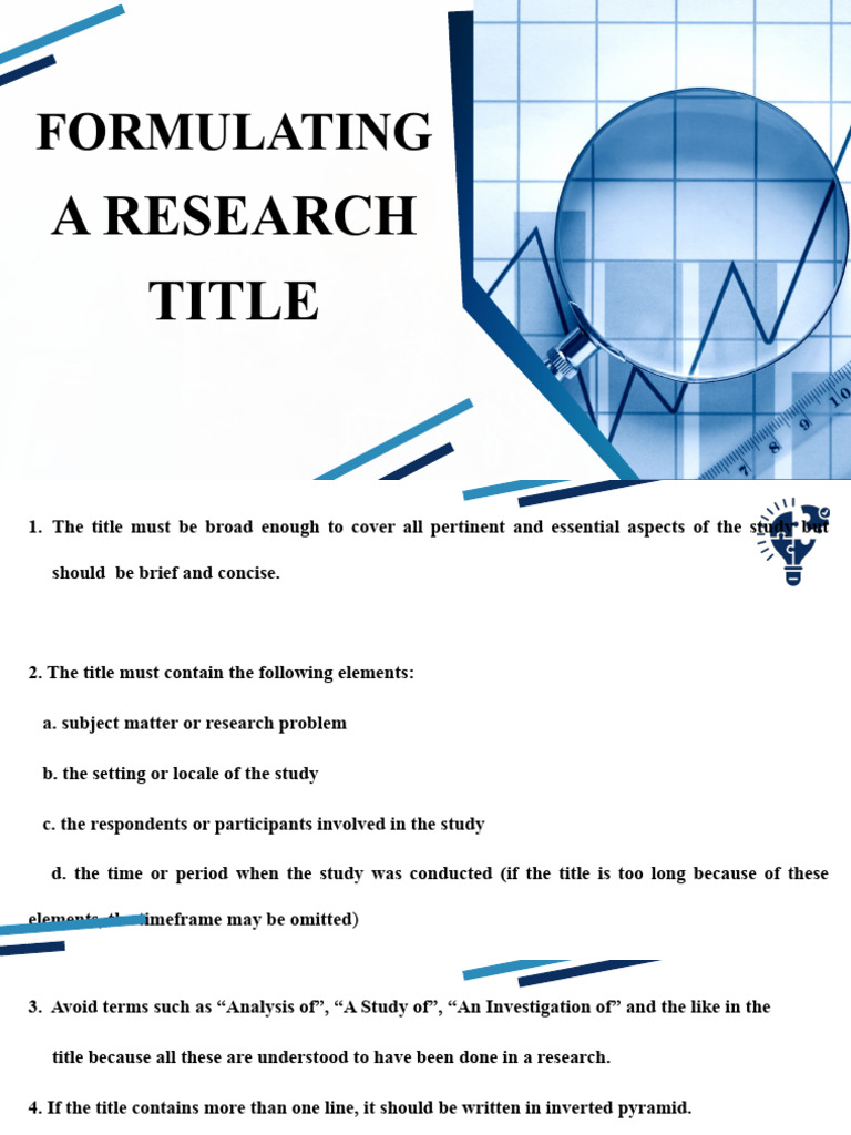 Formulating Research Title | PDF | Cognitive Science | Learning