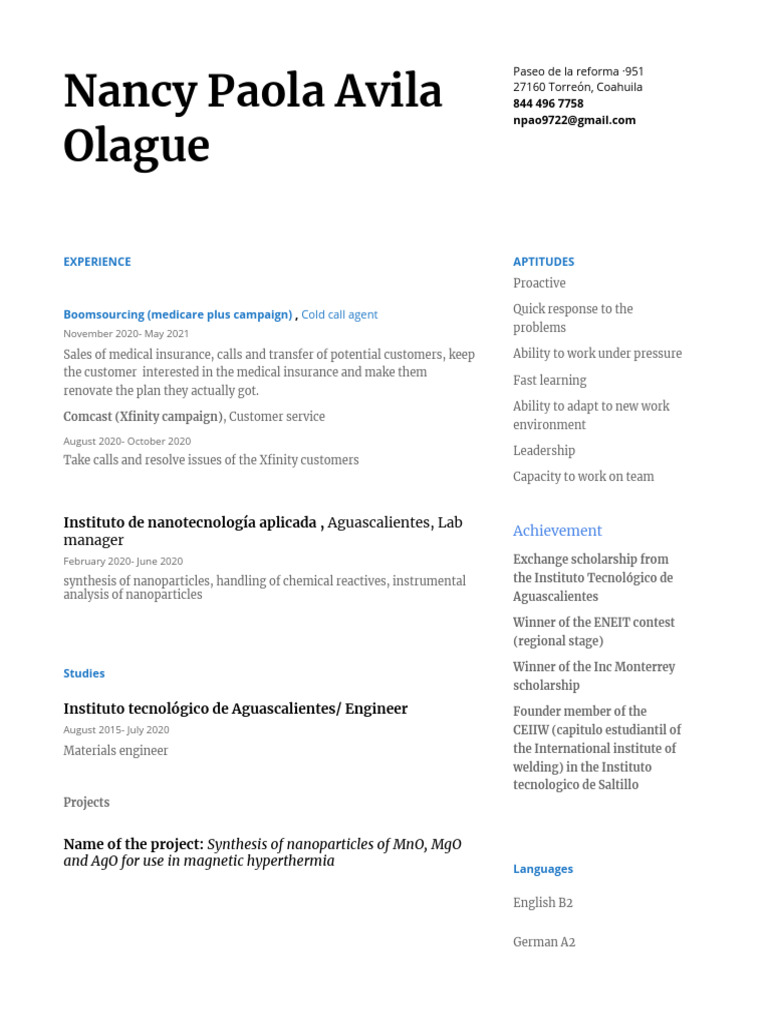 Curriculum Vitae PAOLA | PDF | Materials Science | Physical Sciences