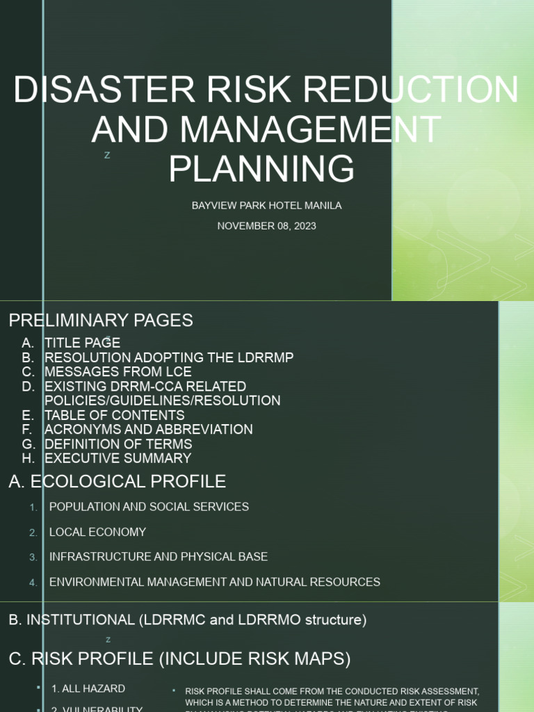 Disaster Risk Management Planning Guide | PDF | Risk | Emergency Management