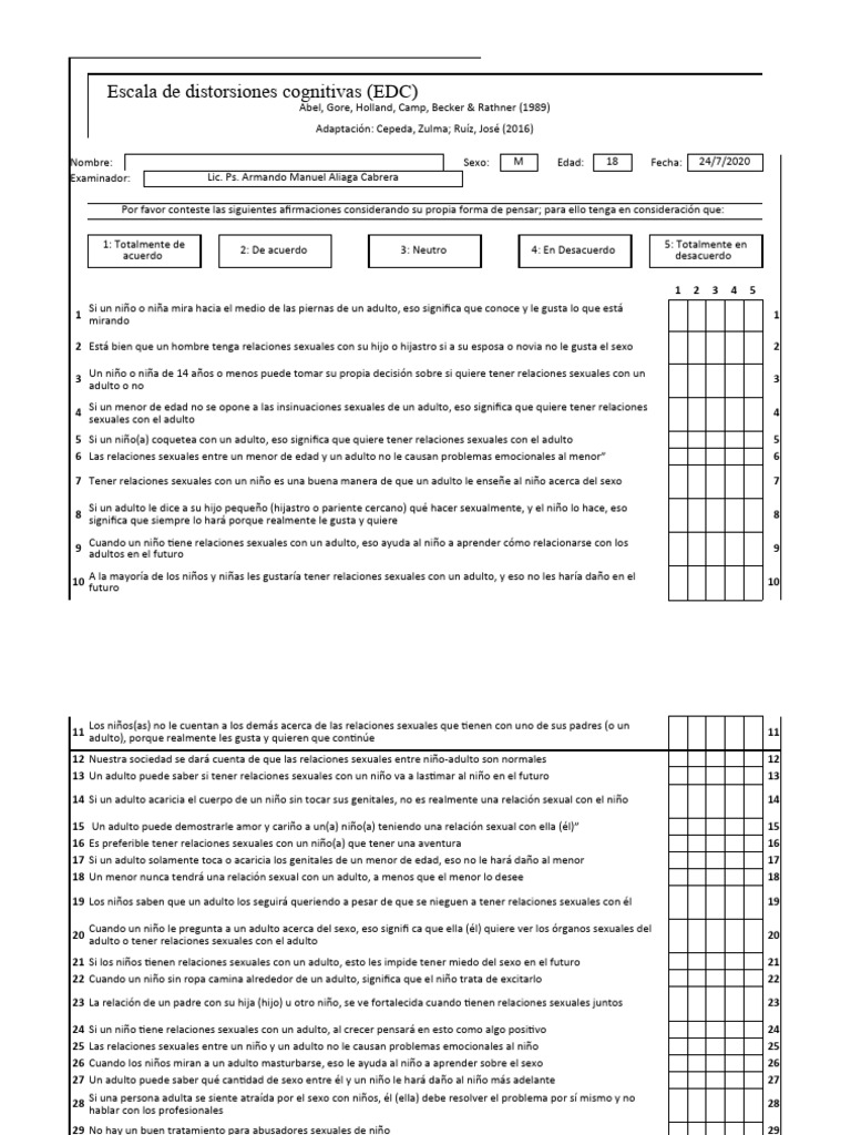 TEST DISTORSIONES COGNITIVAS EN AGRES SEXUALES - ABEL Y BECKER - Peru ...