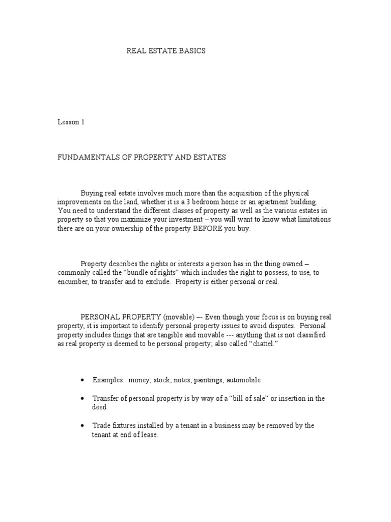 Real Estate Basics | PDF | Concurrent Estate | Mortgage Law