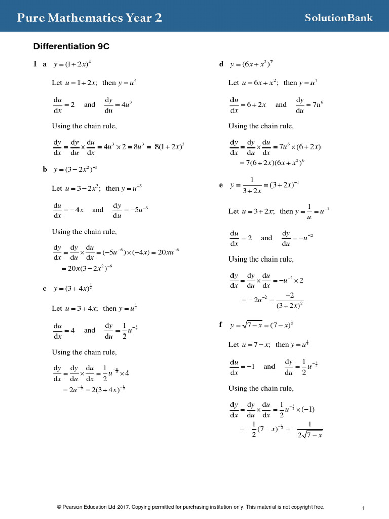 Calcul des dérivées avec la règle de chaîne | PDF