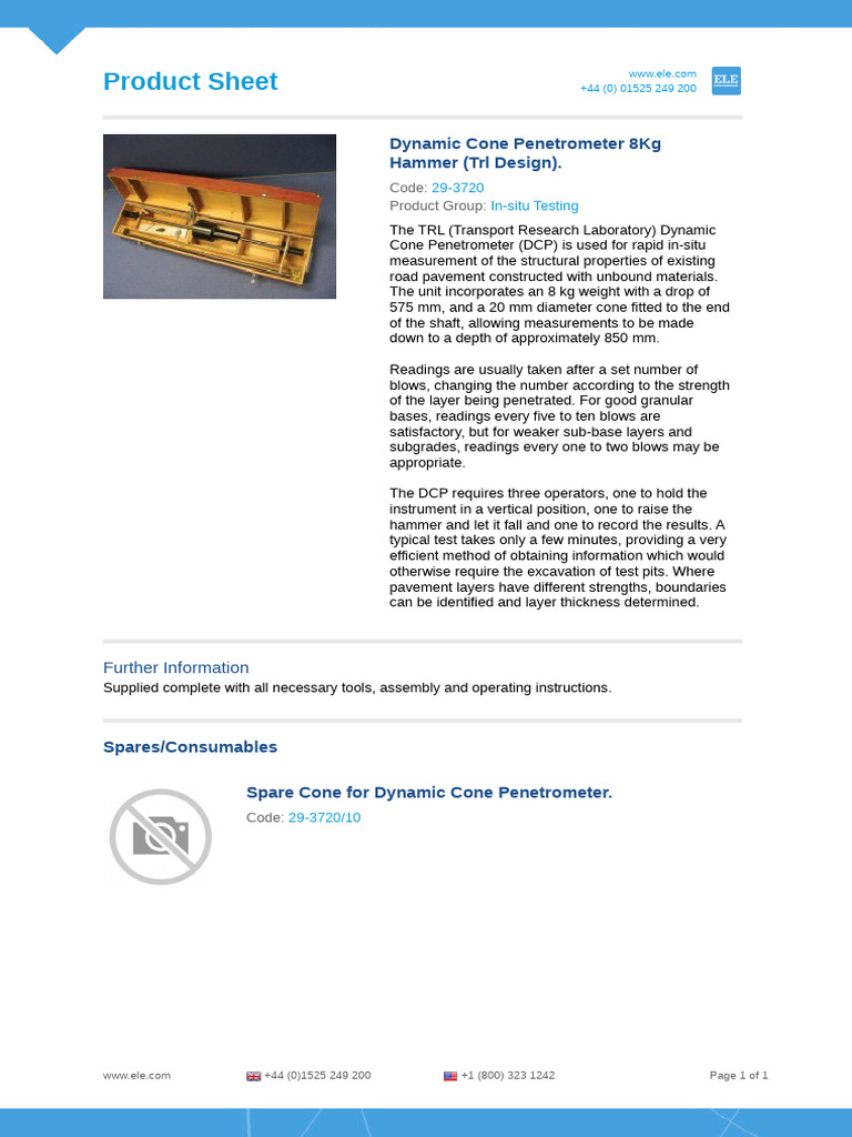 Dynamic Cone Penetrometer Overview | PDF | Road Surface