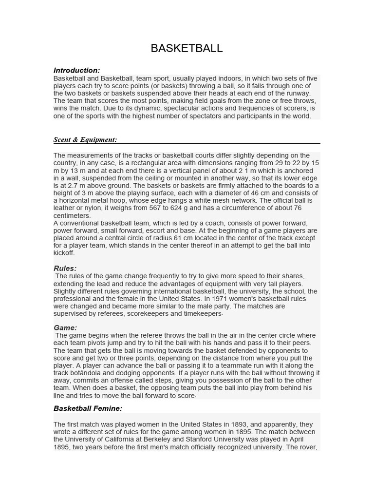 BASKETBALL | PDF | National Basketball Association | Athletic Sports