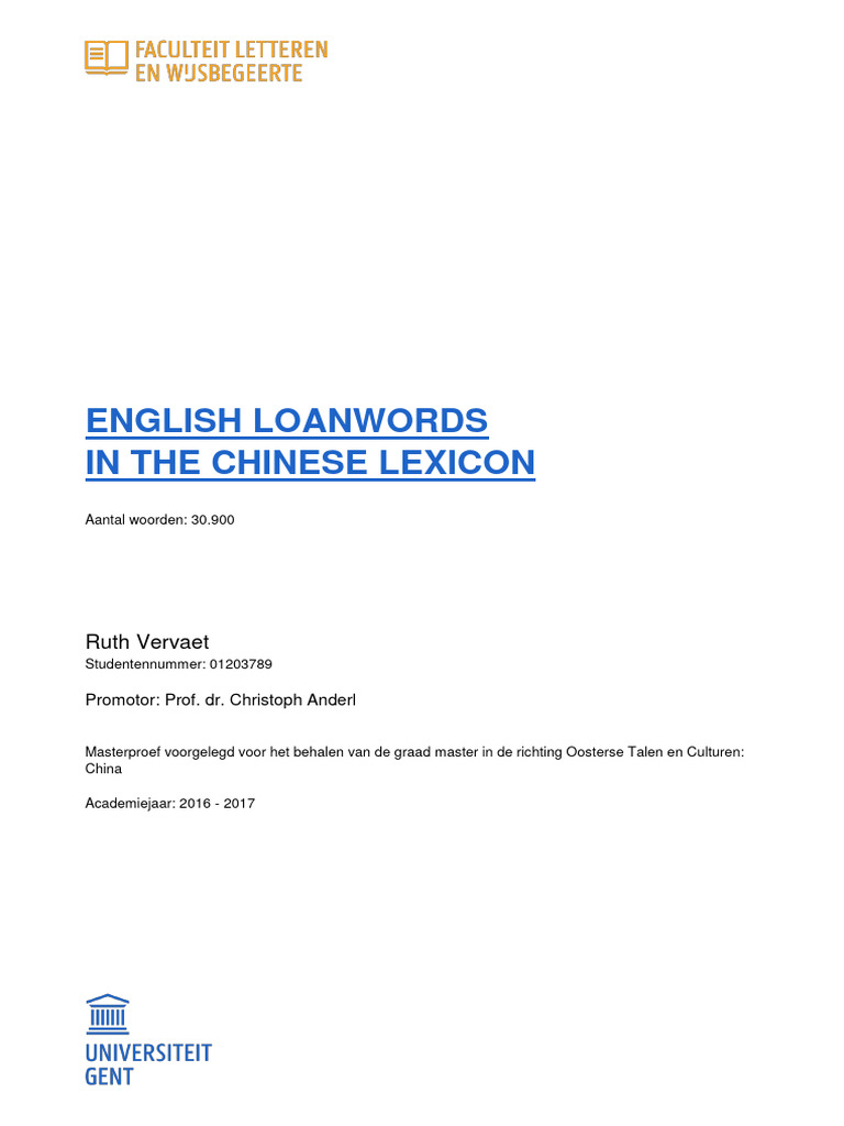 English Loanwords in The Chinese Lexicon | PDF | Linguistics ...
