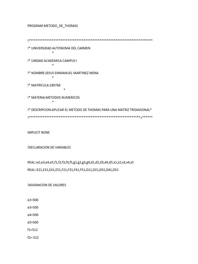 Algoritmo Tridiagonal Metod Thomas | PDF | Ajedrez