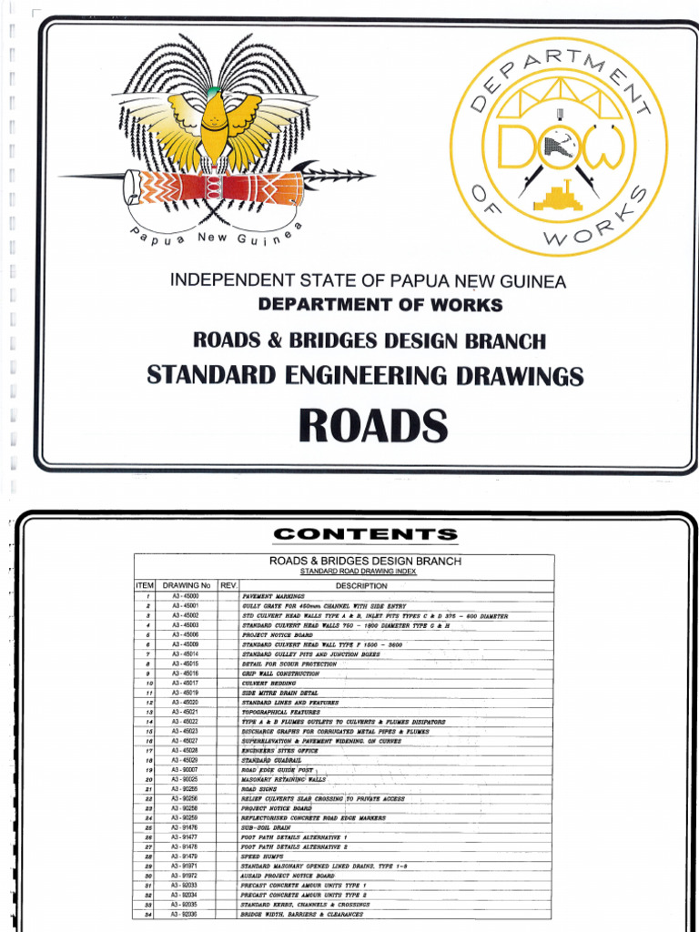 DOW - Roads & Bridges Design Branch Standard Engineering Drawings Roads ...