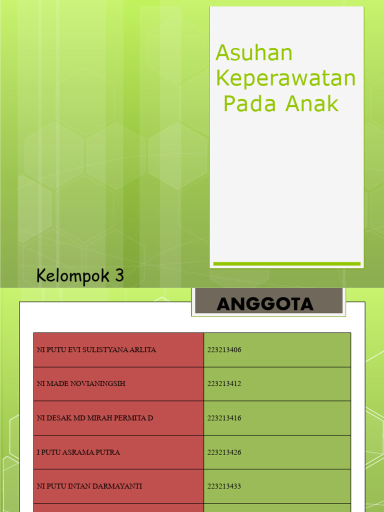 Kep Anak KLP 3 Asuhan Pada Anak | PDF
