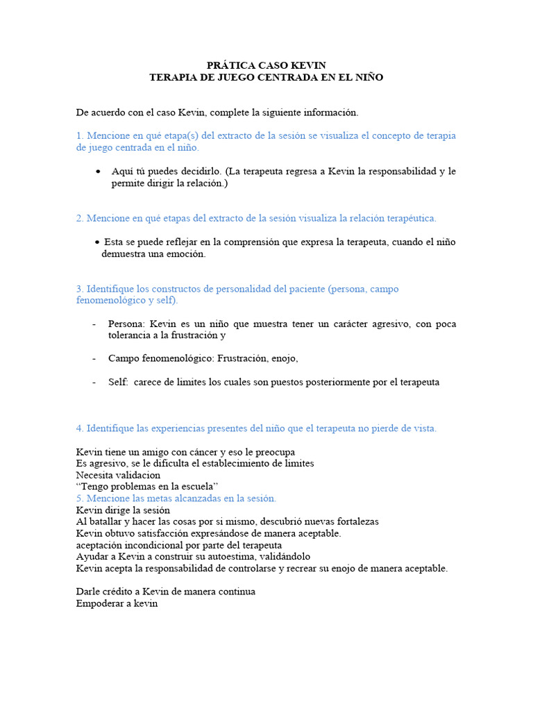 Prática Caso Kevin 2 | PDF | Sicología