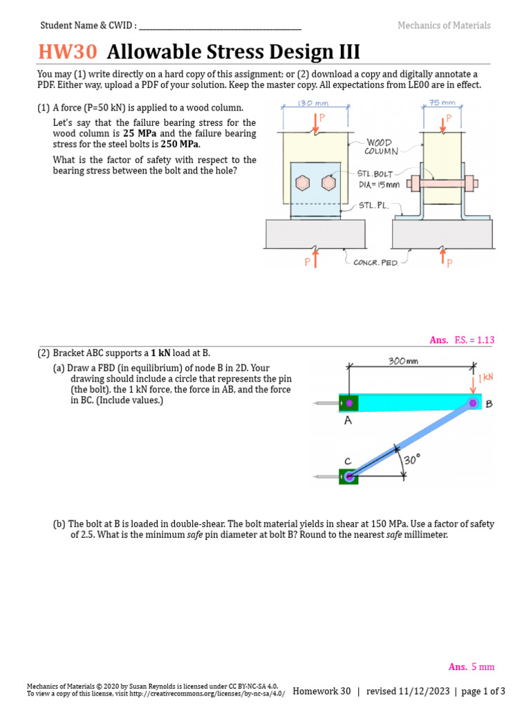 Allowable Stress Design III | Download Free PDF | Strength Of Materials ...