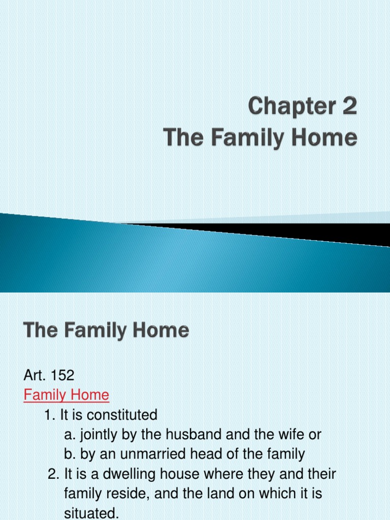 The Family Code of The Philippines Family Home | PDF | Judgment (Law ...