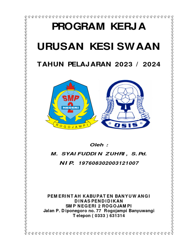 Proker Kesiswaan 2023-2024 | PDF