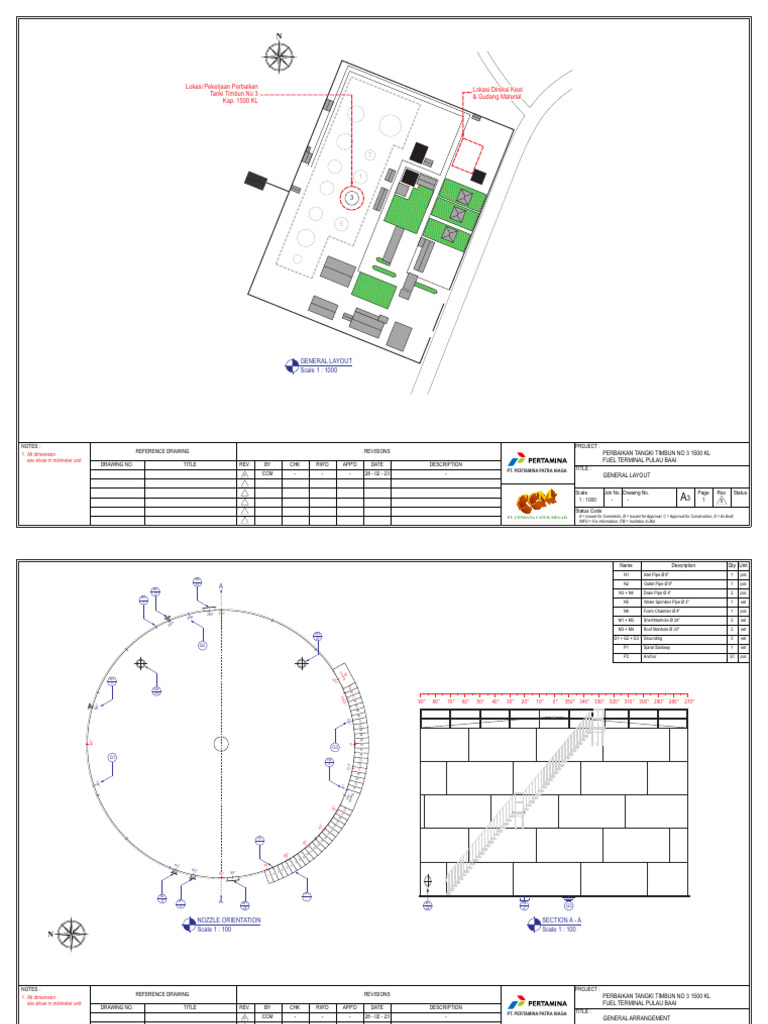 Shop DrawinG REVISI FT Pulau Baai Pekerjaan Tangki No 3 1500KL | PDF ...