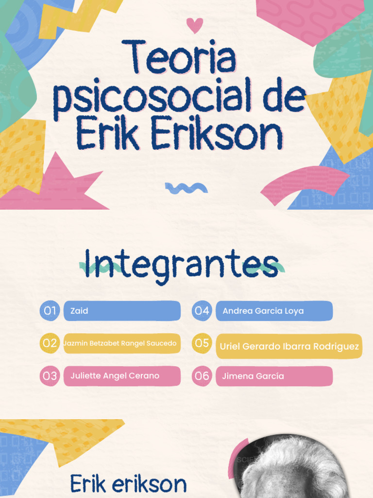 Teoría Psicosocial E. Erikson Presentación | PDF | Culpa (emoción) | Adultos