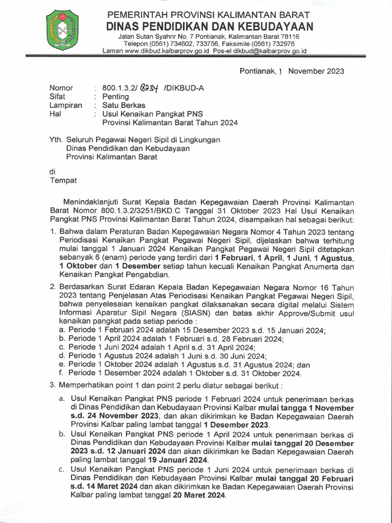 Usul Kenaikan Pangkat Pns 2024 | PDF