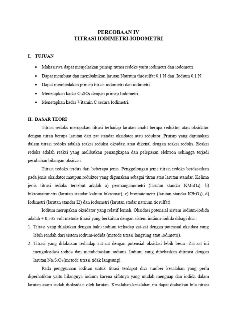 PERCOBAAN Iodo-Iodi | PDF | Sains & Matematika