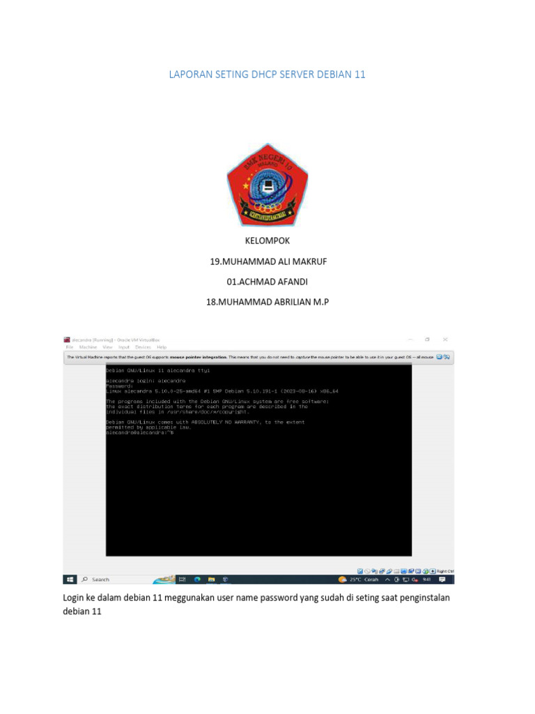 Laporan Seting DHCP Server Debian 11 | PDF