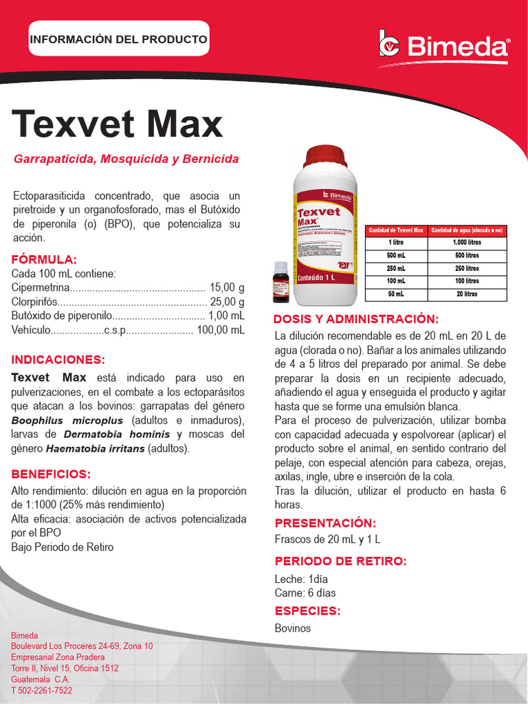 Uso y Dosis de Texvet Max | PDF